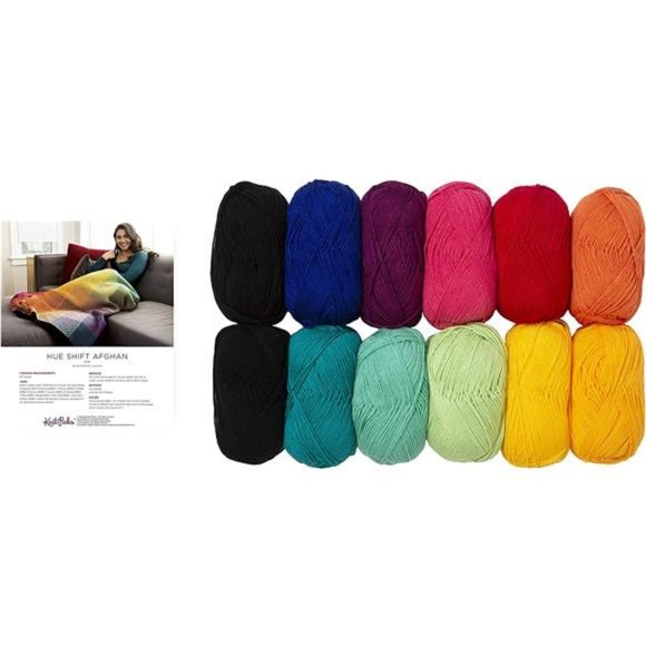 Other | Knit Picks Hue Shift Afghan Knitting Pattern Kit Rainbow | Poshmark